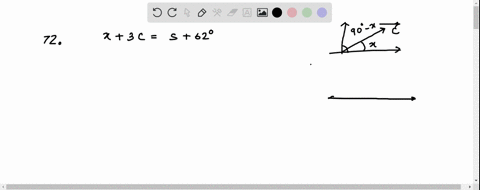 SOLVED:Write an equation and solve. The sum of an angle and three times its complement is 62^∘ ...