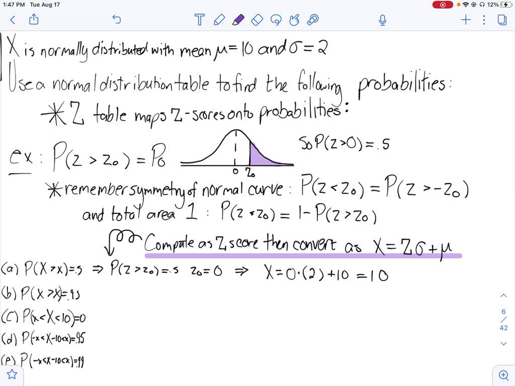 SOLVED Assume X Is Normally Distributed With A Mean Of 10 And A 