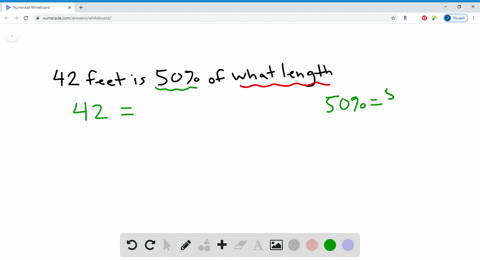 SOLVED:Solve the percent problem. 42 feet is 50% of what length?