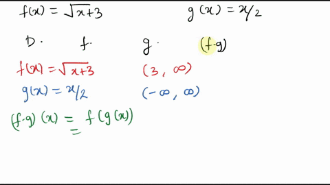 SOLVED:Determine the domains of (a) f, (b) g and (c) f ∘g . Use a ...