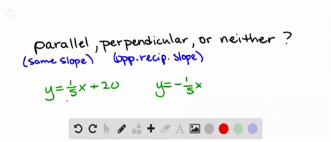 SOLVED:Determine whether each pair of lines is parallel, perpendicular ...
