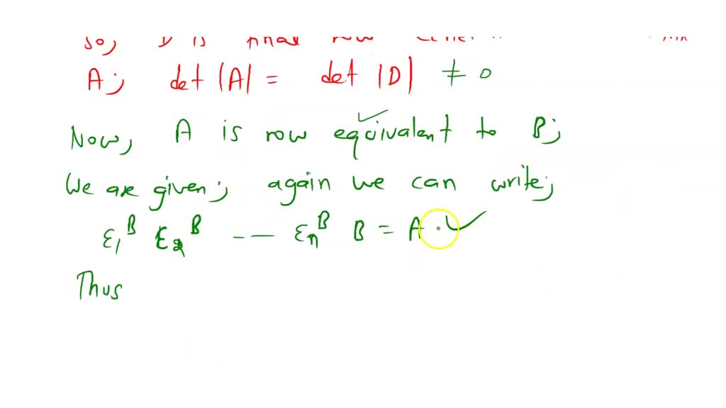 SOLVED:A nonsingular linear map is represented by a square matrix. A ...