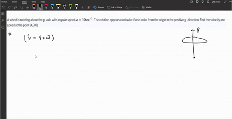 SOLVED: A wheel is rotating about the y -axis with angular speed ω=10 ...