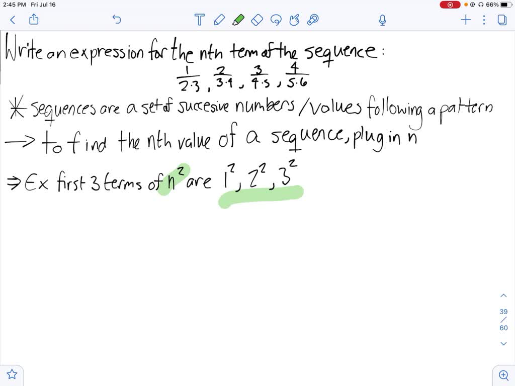 SOLVED: Escriba una expresión para el n-ésimo término de la sucesión ...