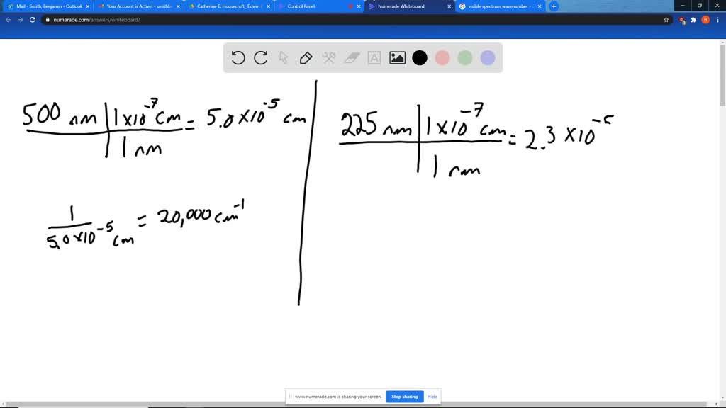 SOLVED Convert The Wavelengths a 500 Nm And b 225 Nm To Cm 1
