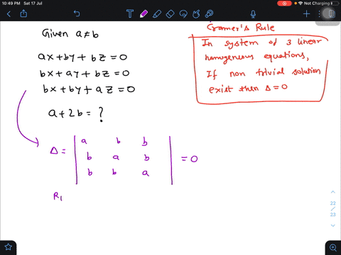 SOLVED:The sum of all the values of λfor which the system of equations λx+y+z=1, x+λy+z=λx+y+λz ...