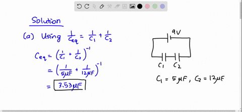 The two capacitors of Problem 17 are now connected in series and to a 9 ...