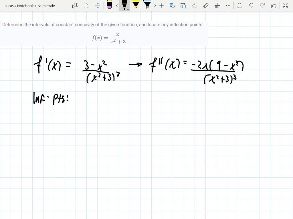 SOLVED:Determine the intervals of constant concavity of the given ...
