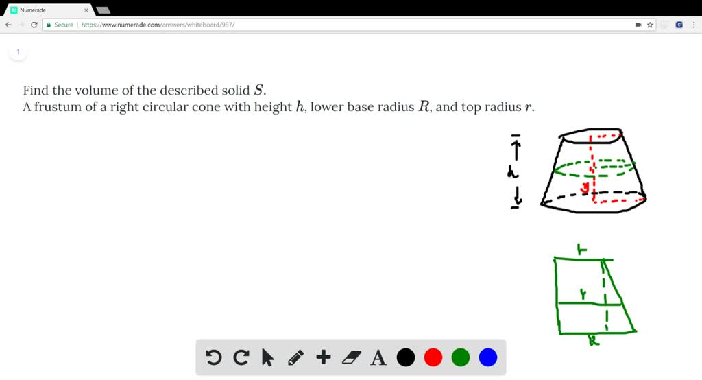 ⏩SOLVED:Find the volume of the described solid S . A frustum of a… | Numerade