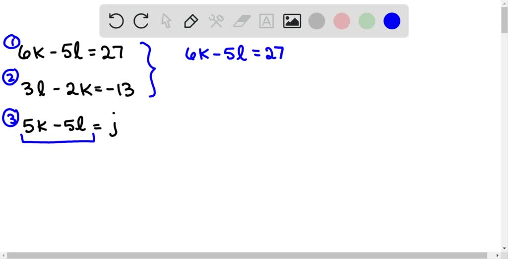 SOLVED:If (j, k) is the solution to the system of equations above, what ...