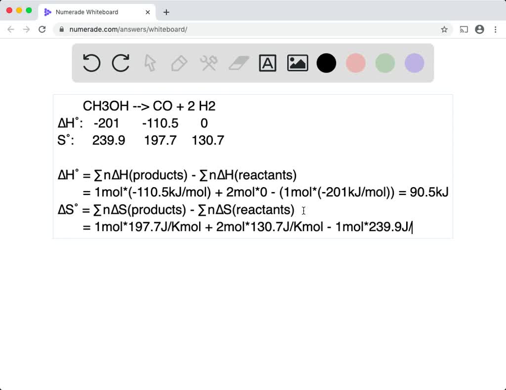 SOLVED:Consider the reaction: \mathrm{CH}_{3} \mathrm{OH}(g) \Longrightarrow \mathrm{CO}(g)+2 ...