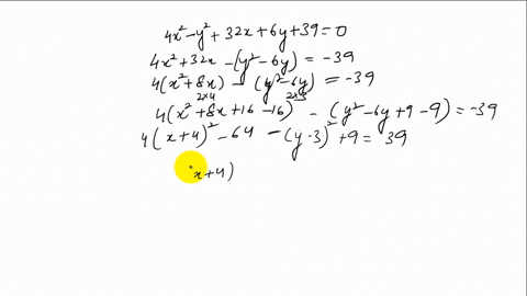 convert each equation to standard form by completing the square on x and y. Then graph the ...