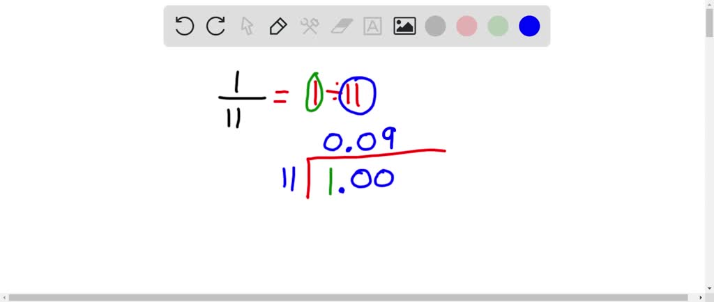 Express the given rational number as a repeating decimal. Use a bar to indicate the repeating ...