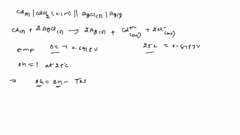 SOLVED:The standard emf of the cell Cd (s) |CdCl2(0.1 M) AgCl(s)| Ag(s ...