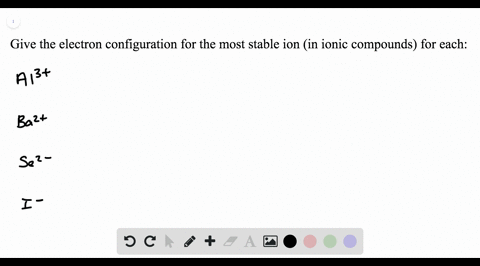 SOLVED: Write electron configurations for the most stable ion formed by each of the elements Al ...