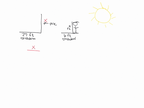 ⏩SOLVED:At the same time of day, a pole casts a 27-foot shadow and ...