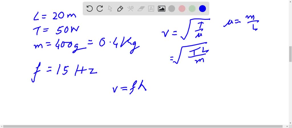 SOLVED:A string has a length of 20.0 m and is kept at a tension of 50.0 ...