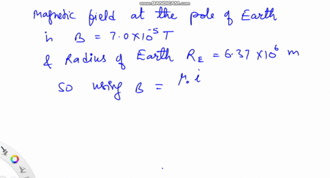 SOLVED:The magnitude of the Earth's magnetic field, B, at either ...