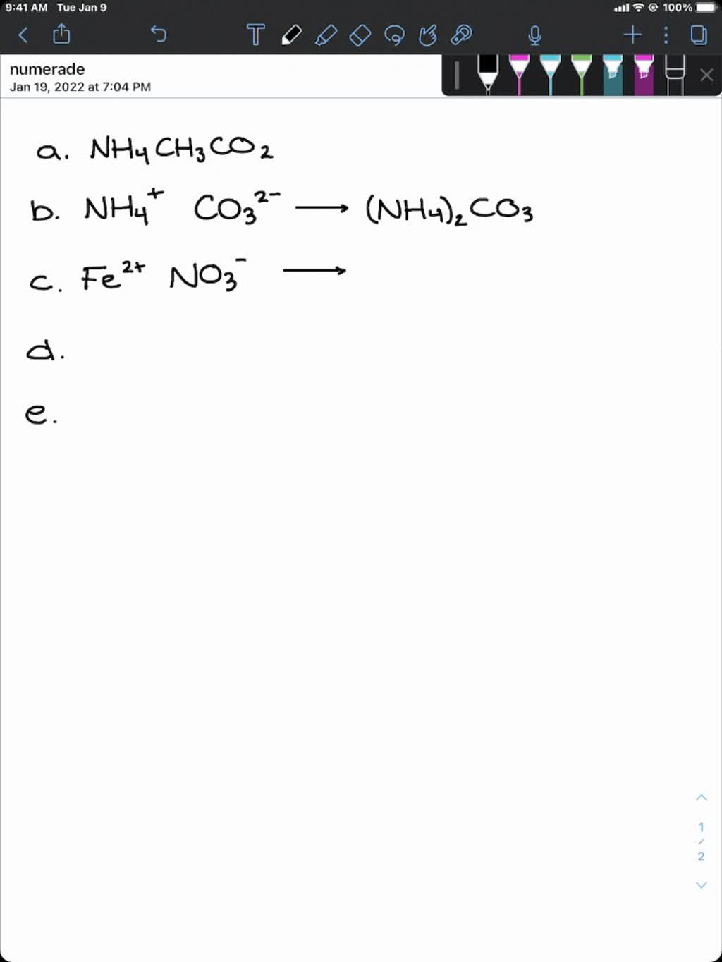 SOLVED:Give the formulas for the following compounds: (a) Ammonium ...