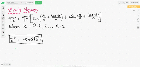 SOLVED:Use the nth roots theorem to find the n th roots. Clearly state r, n, and θ(from the ...