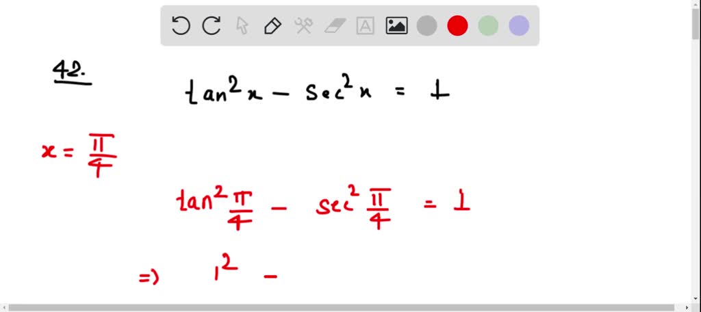 ⏩SOLVED:Prove that the equation tan^2 x-sec^2 x=1 is not an… | Numerade