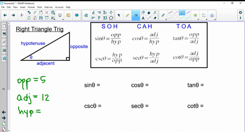 SOLVED:Find the exact values of the six trigonometric functions of the ...
