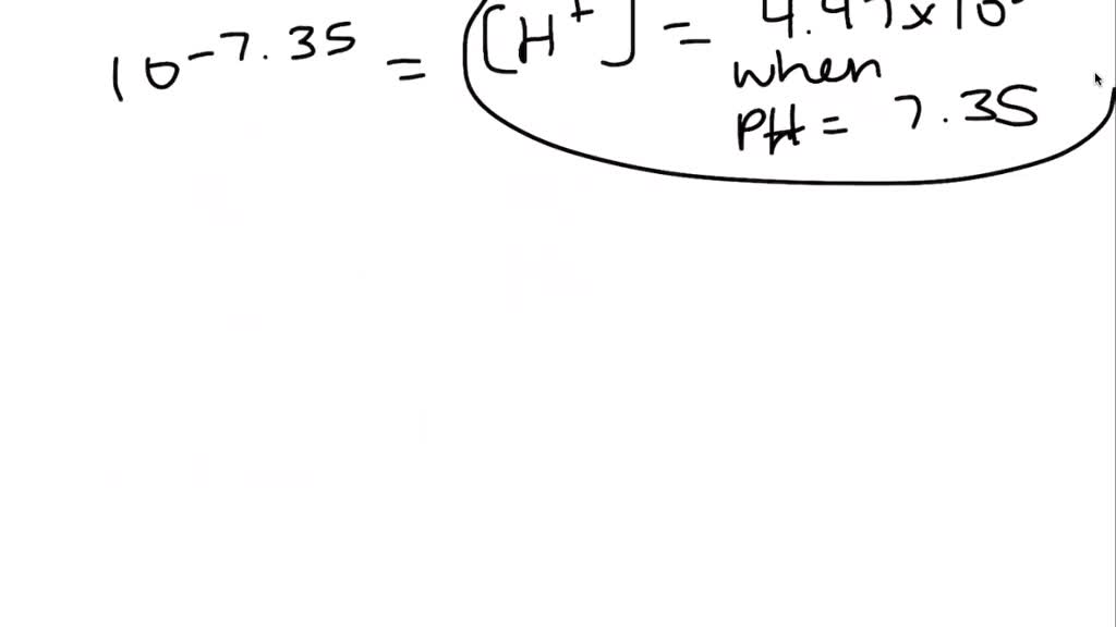 Blood plasma should have a pH level between 7.35 and 7.45. Find the ...
