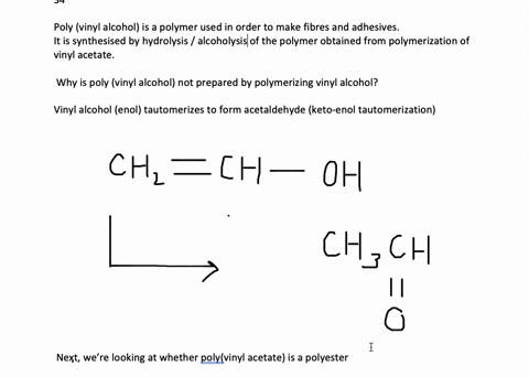 SOLVED:Polymerization of vinyl acetate gives poly(vinyl acetate ...