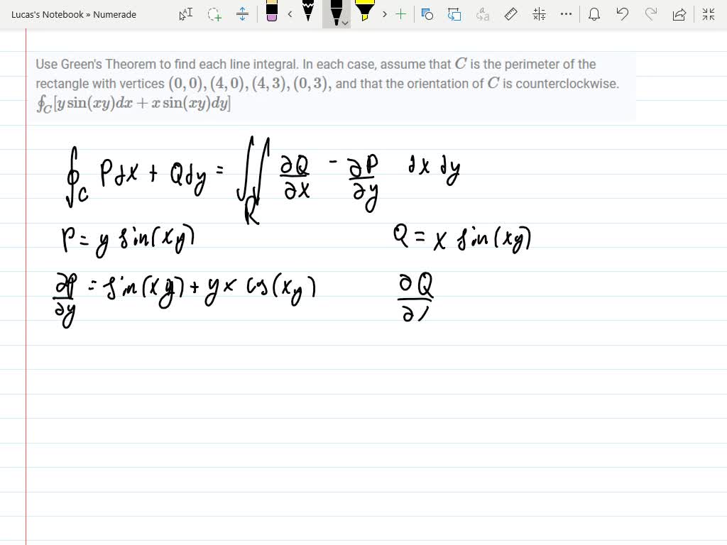 SOLVED:Let F⃗=(sinx) i⃗+(x+y) j⃗ . Find the line integral of F⃗ around ...