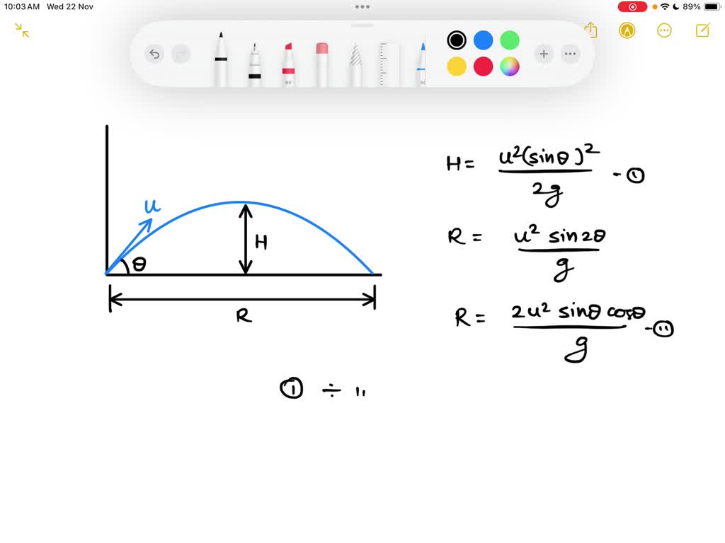 SOLVED: Un proyectil se dispara en tal forma que su alcance horizontal es igual a tres veces su ...