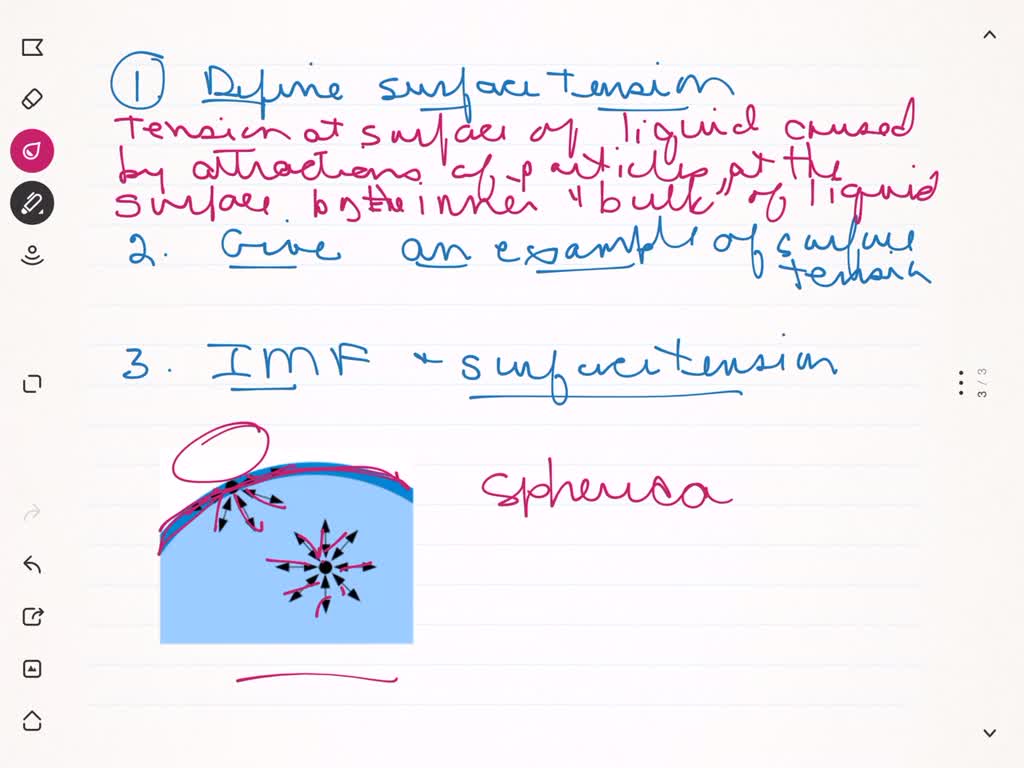 SOLVED:What is surface tension? Give an example illustrating the ...