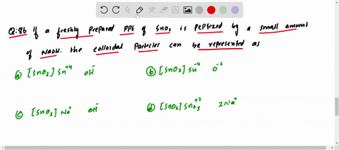 SOLVED:If a freshly prepared ppt. of SnO2 is peptized by a small amount ...