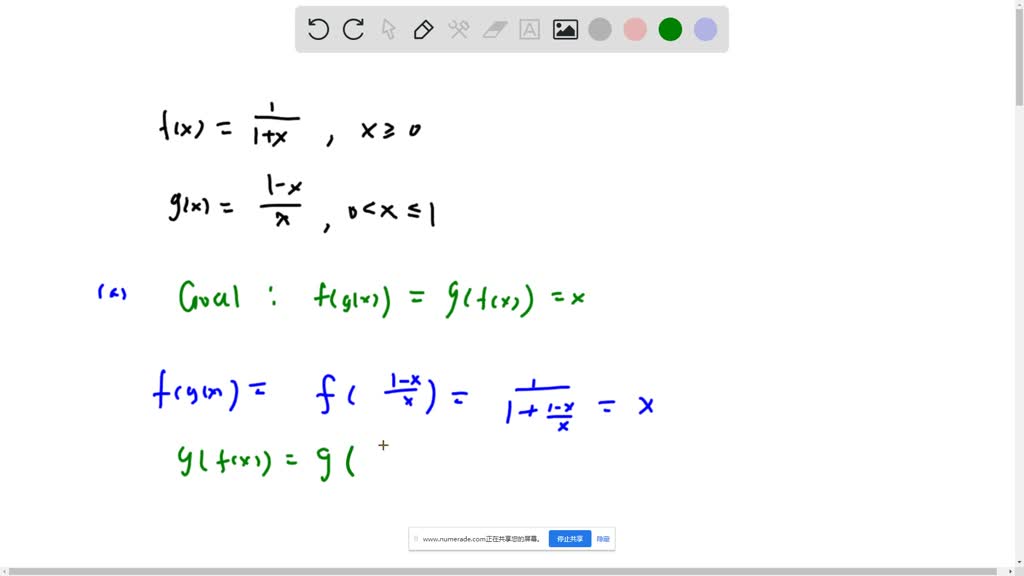 SOLVED:Verify that f and g are inverse functions (a) algebraically and (b) graphically ...