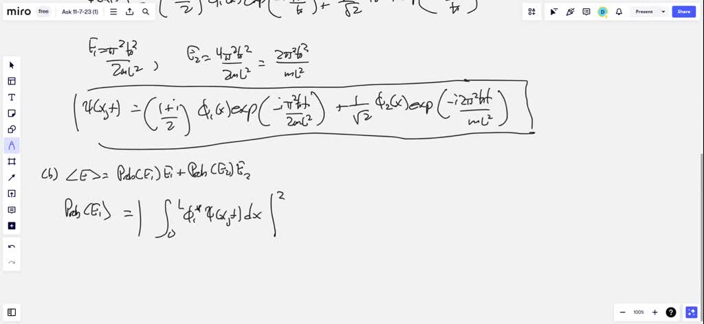 A particle in the infinite square well (Equation 2.19) has the initial ...