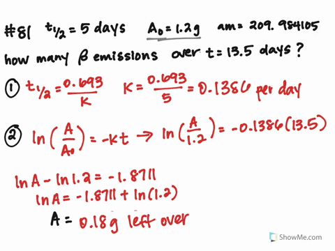 SOLVED:Calcium- 47 , a beta emitter, has a half-life of 4.5 days. (16.2 ...
