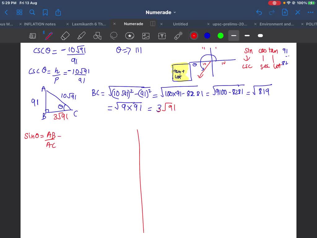 SOLVED:In Exercises 21-34, use the given the information to find the exact values of the ...
