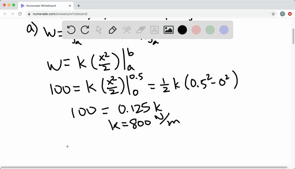 SOLVED: Calculating work for different springs Calculate the work ...