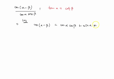 SOLVED:Use the formula for the cosine of the difference of two angles to solve Exercises 1-12 ...