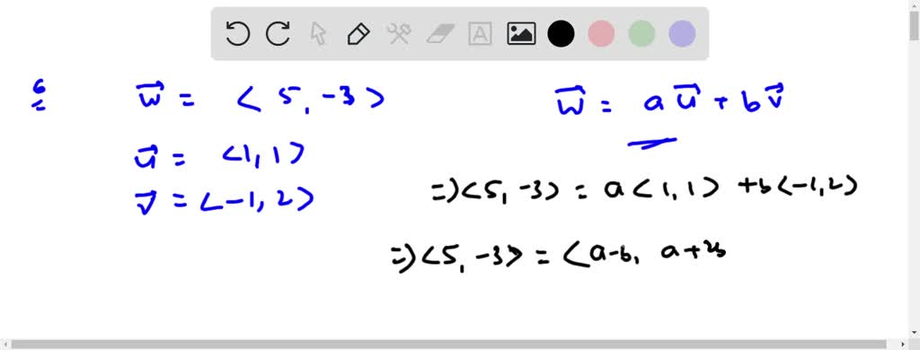 ⏩SOLVED:Write each vector below as a combination of the vectors u⃗ ...