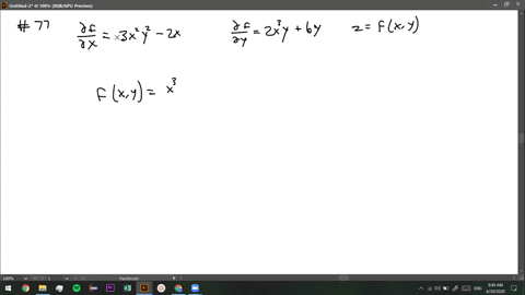 SOLVED:Find a function z=f(x, y) whose partial derivatives are as given, or explain why this is ...