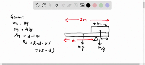 SOLVED: The two objects in Figure P8.11 are balanced on the pivot. What is distance d ? | Numerade