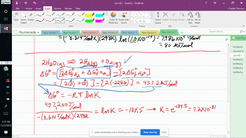 Calculate ΔG^∘ and KP for the following equilibrium reaction at 25^∘ C ...