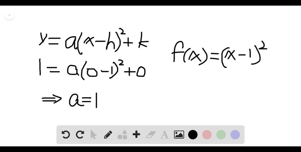 SOLVED:For the following exercises, use the vertex (h, k) and a point ...
