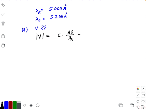 SOLVED:Recessional red shift. A spectral line appearing at a wavelength ...