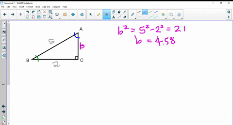 SOLVED:Use the right triangle shown below. Then, using the given ...
