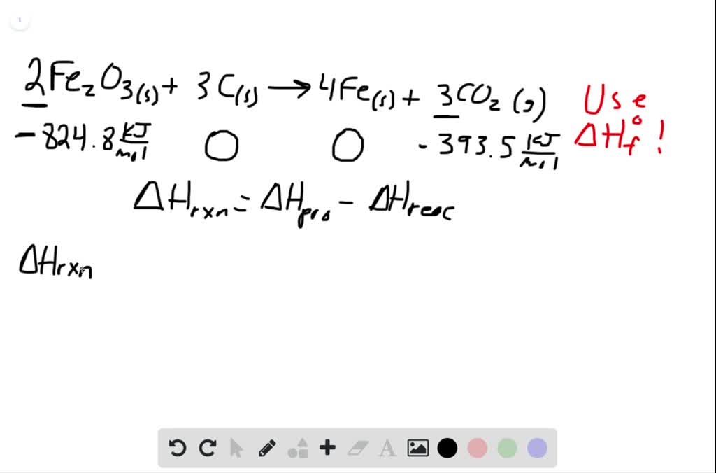 SOLVED:The reaction 2 Fe2 O3(s)+3 C(s) →4 Fe(s)+ 3 CO2(g) is involved ...