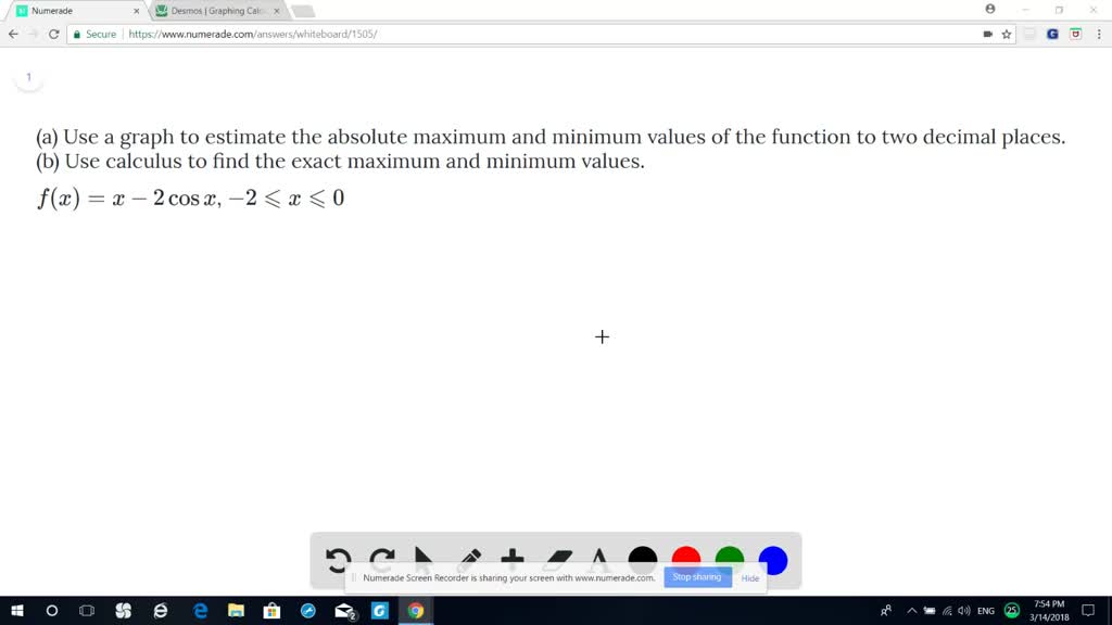 SOLVED:(a) Use a graph to estimate the absolute maximum and minimum values of the function to ...