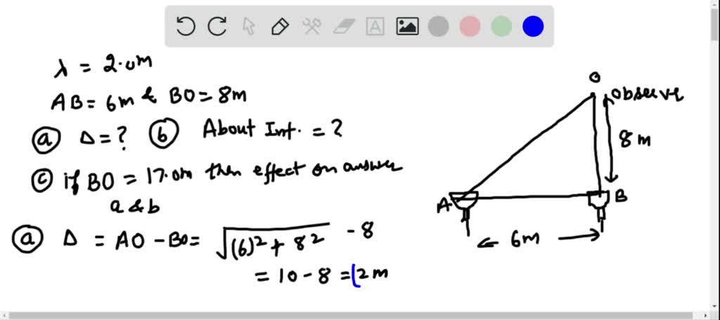 Two speakers, emitting identical sound waves of wavelength 2.0 m in ...