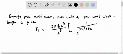 SOLVED:The energy per unit area per unit time per unit wavelength ...