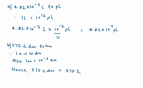 SOLVED:Perform each of the following conversions using metric ...